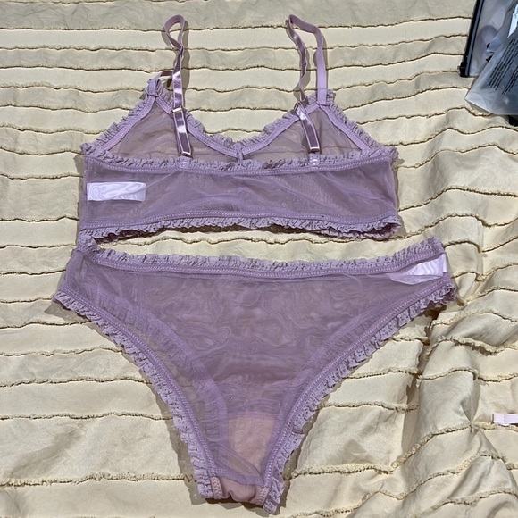 Shein Intimates And Sleepwear Light Purple Mesh Shein Lingerie Set